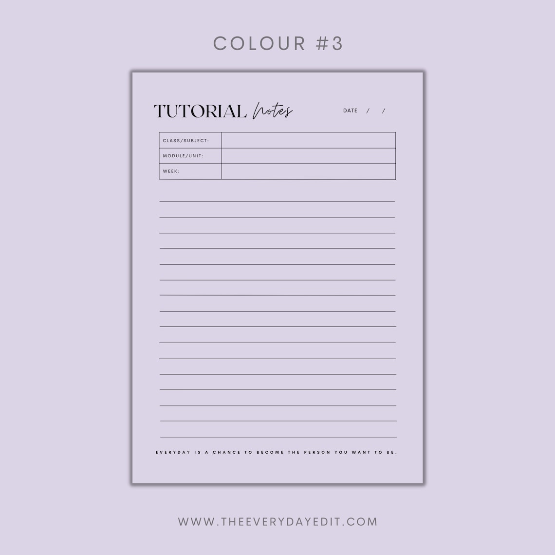 Tutorial Notes Tracker Printable College Tutorial Notes - Etsy