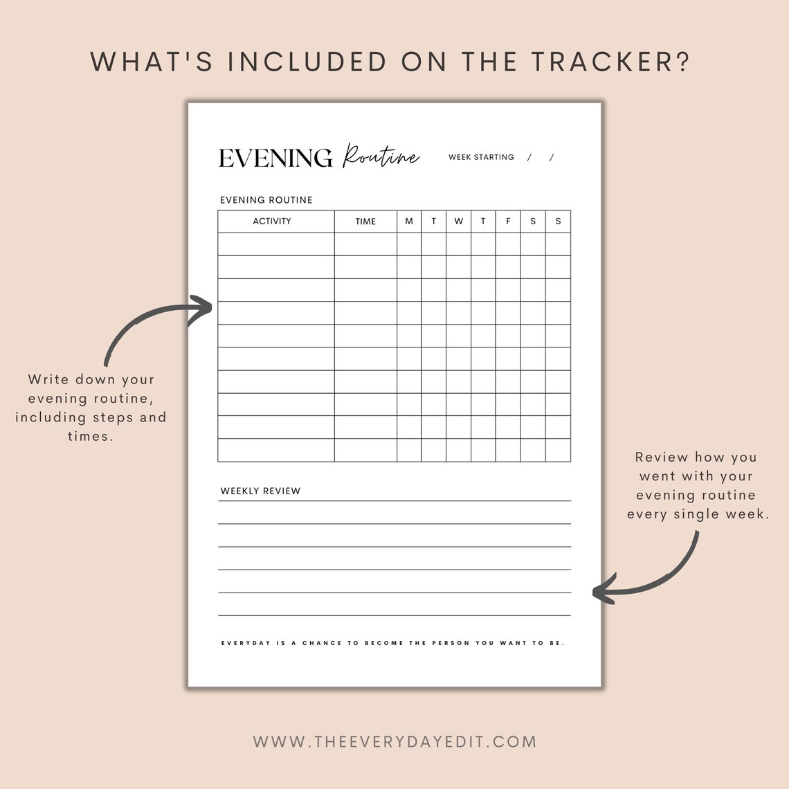 Evening Routine Tracker Printable Evening Routine Planner - Etsy