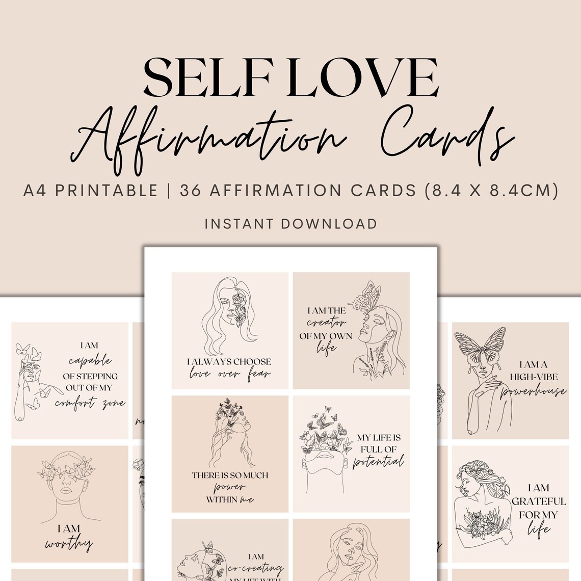 Self Love Affirmation Cards Printable Affirmation Card Deck - Etsy