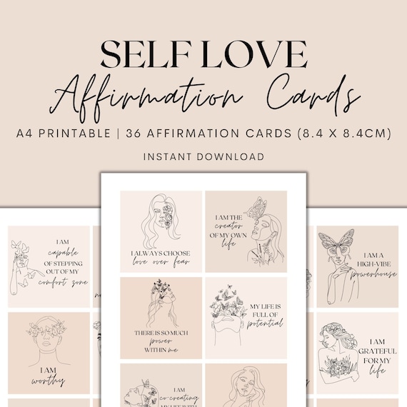 Self Love Affirmation Cards Printable Affirmation Card Deck - Etsy