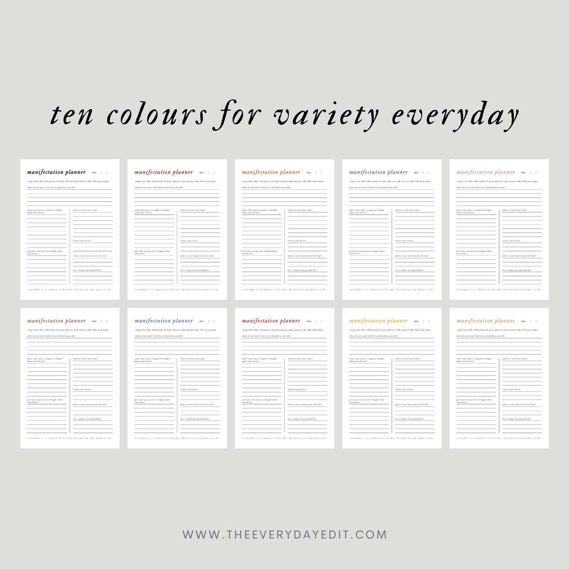 Daily Manifestation Planner Printable, Manifestation Tracker, Daily ...