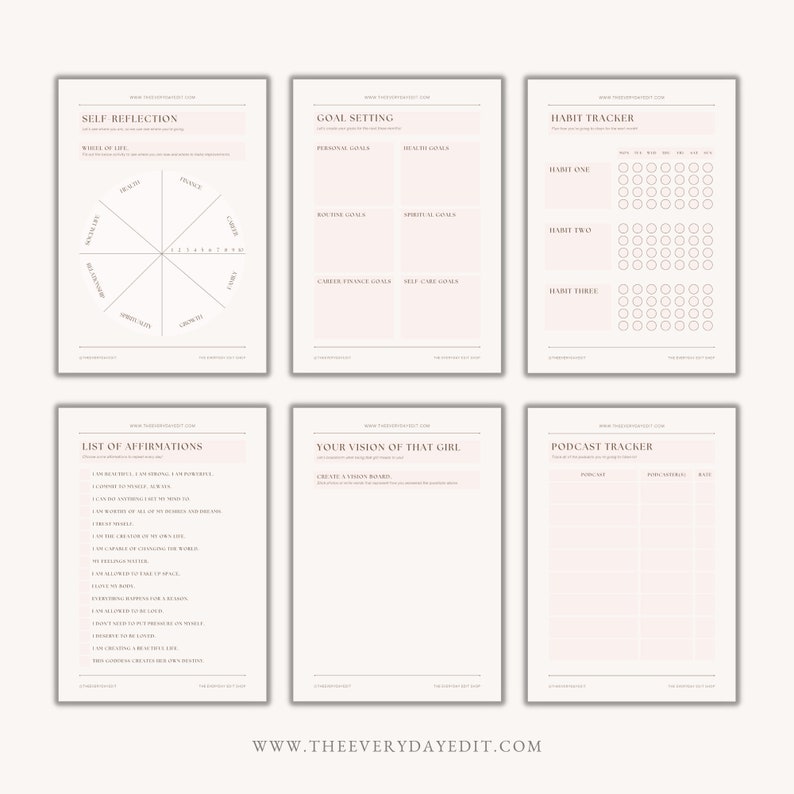 3 Month That Girl Workbook Printable, That Girl Journal Prompts, Self ...