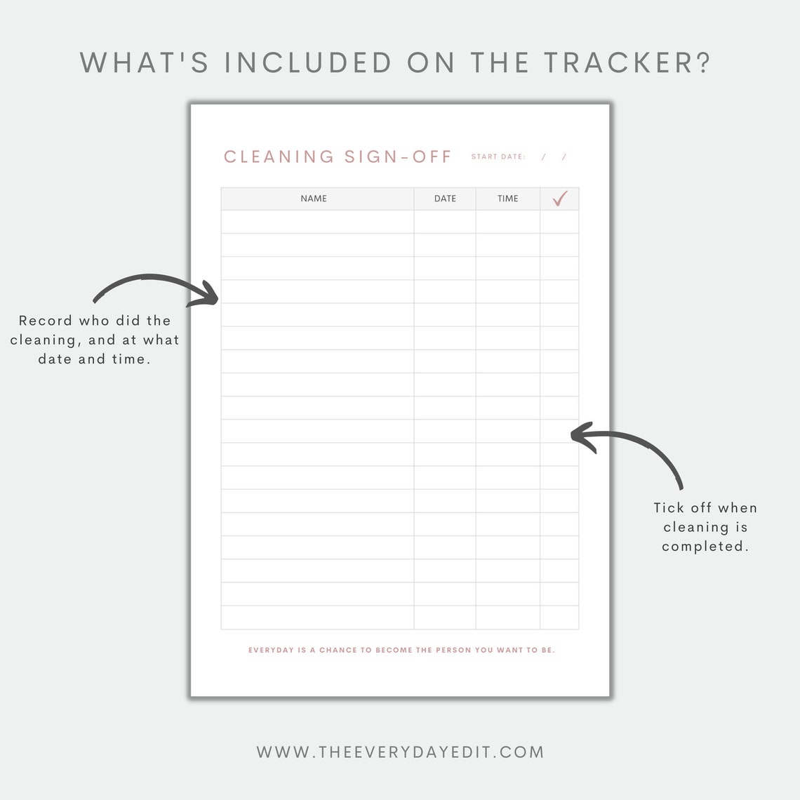 Cleaning Sign-off Sheet Printable, Business Cleaning Printable ...