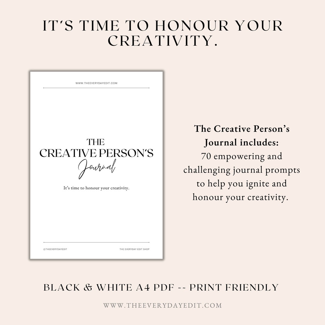 The Creative Persons Journal Printable, Creativity Journal Prompts ...
