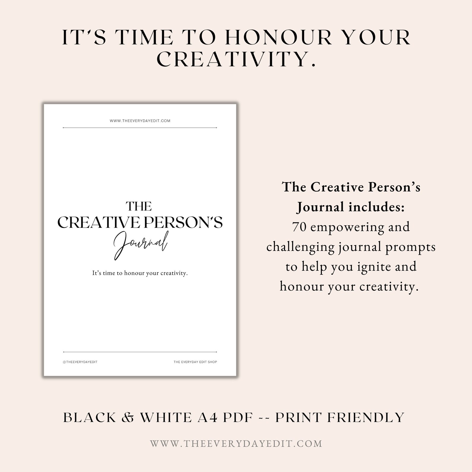 The Creative Persons Journal Printable, Creativity Journal Prompts ...