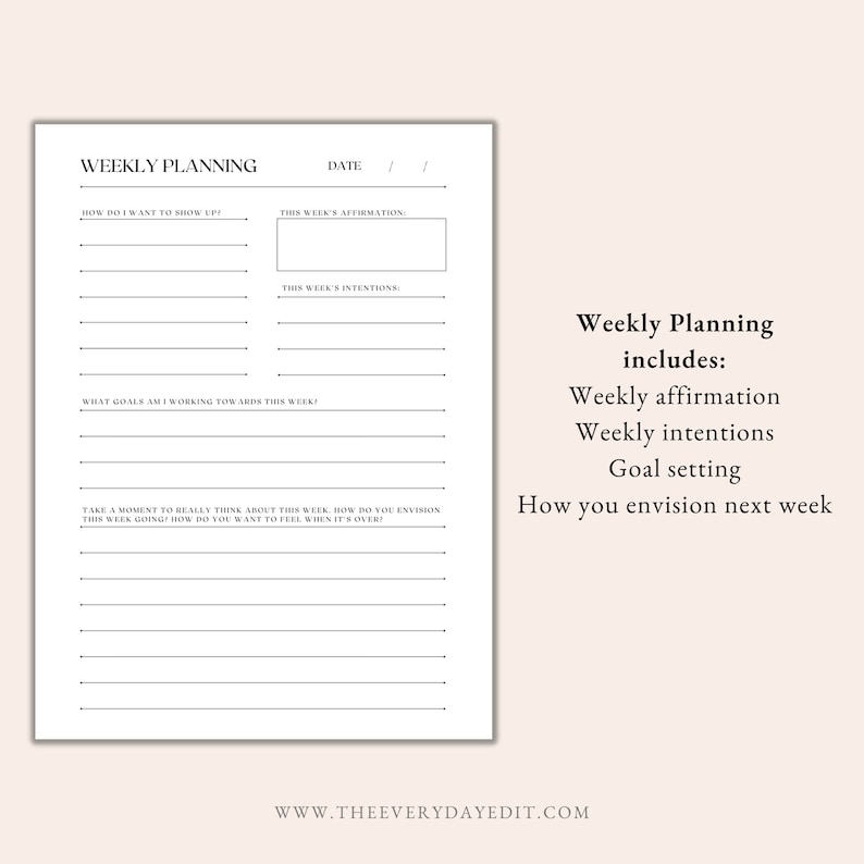 Weekly Journaling Pages Printable Weekly Journal Prompts - Etsy Australia