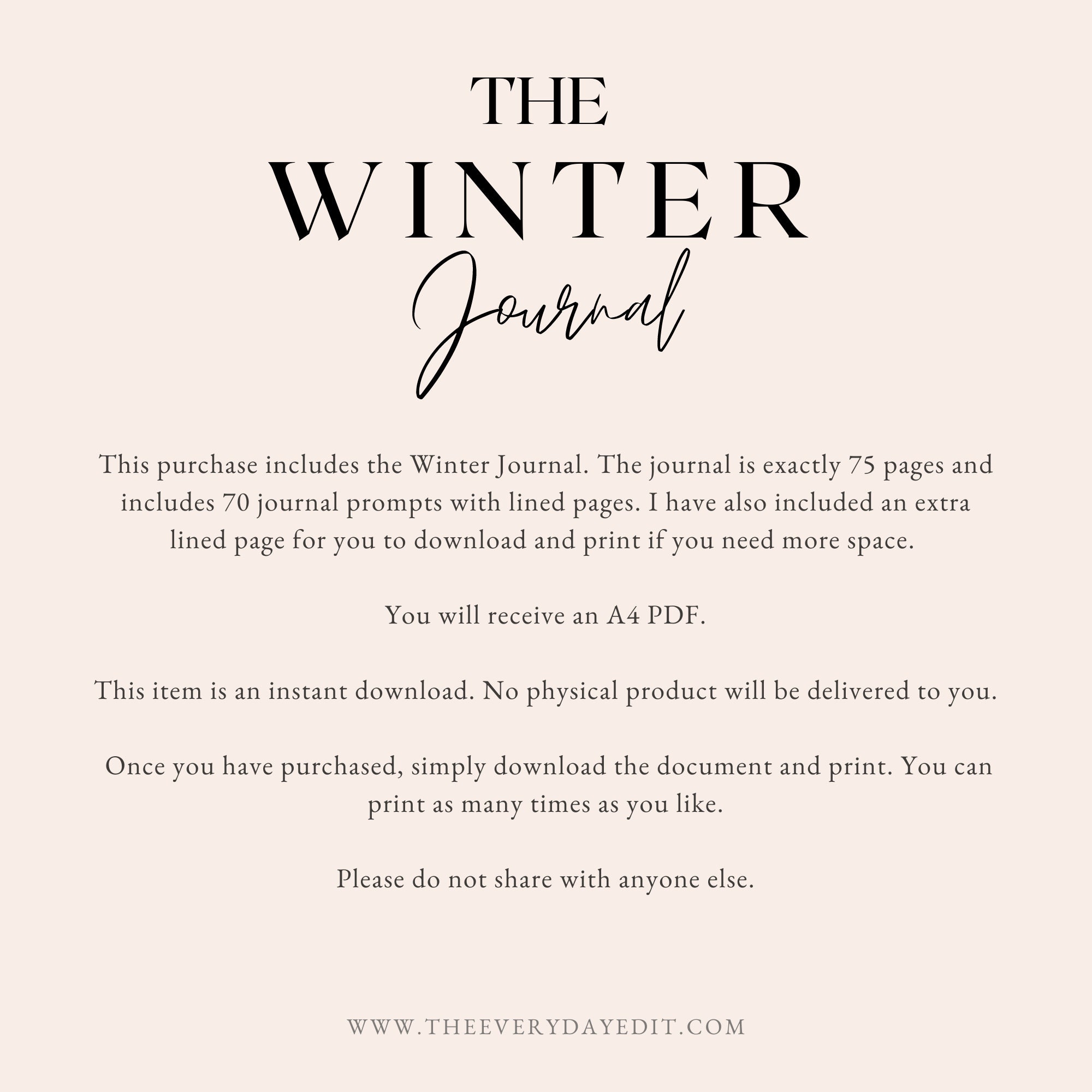 The Winter Journal Printable, Self-discovery Journal Prompts, Shadow ...