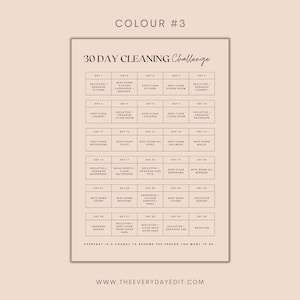 30 Day Cleaning Challenge Printable, Cleaning Planner, Cleaning ...