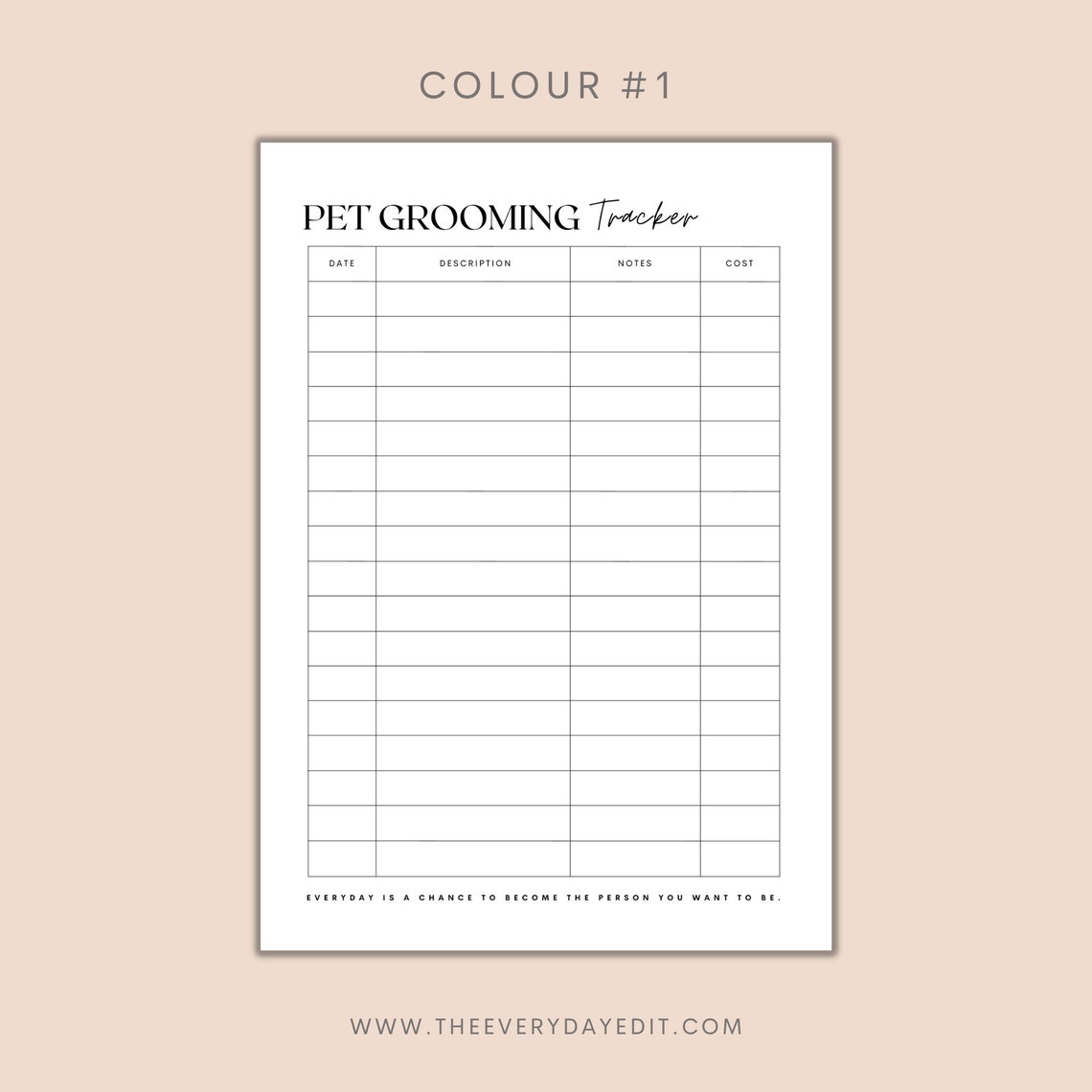 Pet Grooming Tracker Printable, Dog Grooming Log Printable, Cat ...