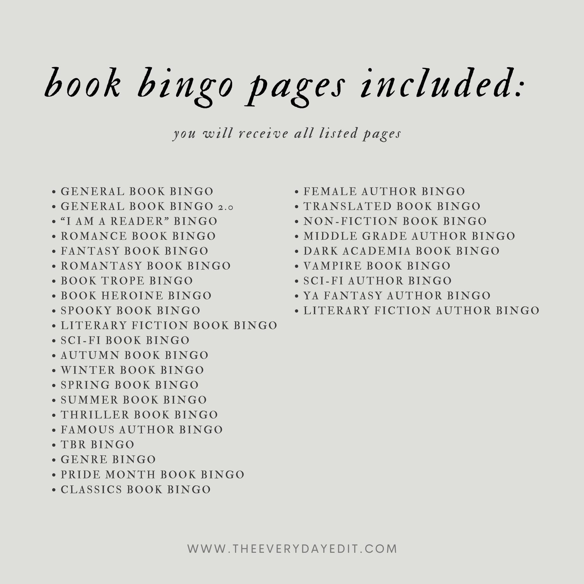 Book Bingo Printable, Book Challenge, Reading Bingo, Reader Bingo ...