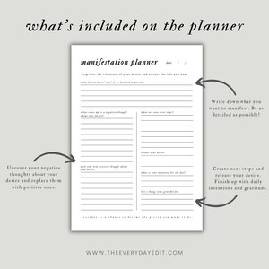 Daily Manifestation Planner Printable, Manifestation Tracker, Daily ...