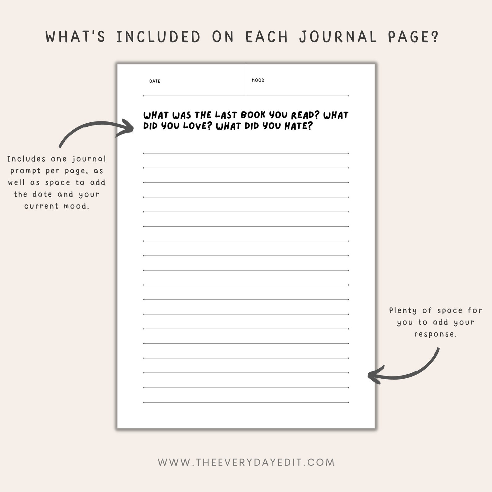 Book Lovers Journal Printable, Journal Prompts for Book Lovers ...