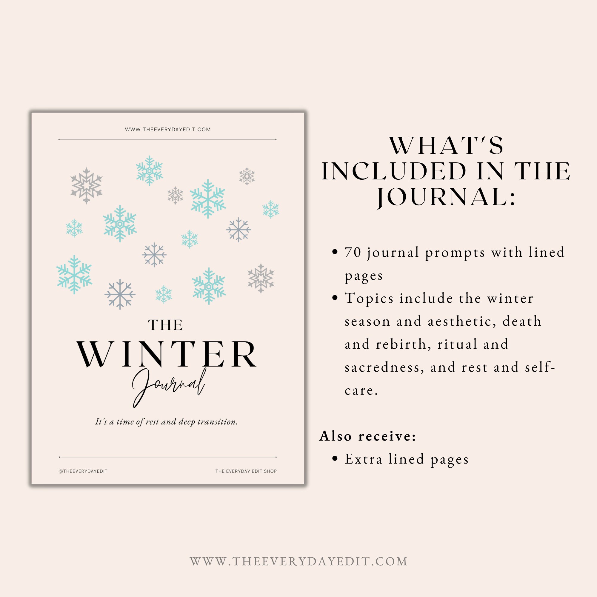 The Winter Journal Printable, Self-discovery Journal Prompts, Shadow ...