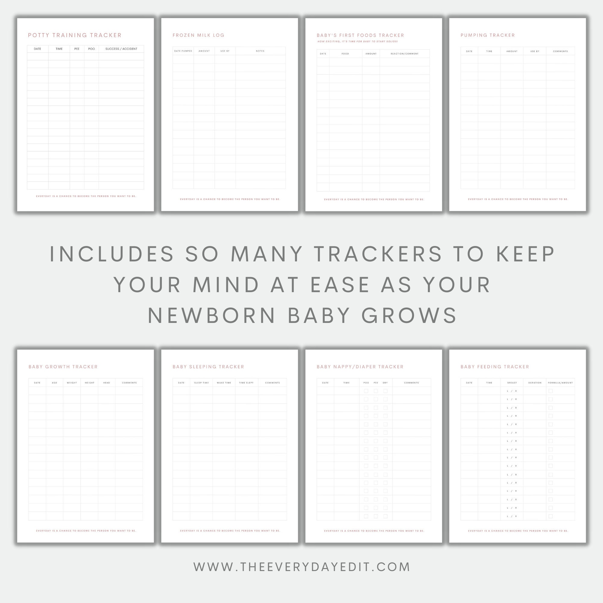 Newborn Planner Bundle, Newborn Planning Kit, Baby Tracker, Daily Baby ...