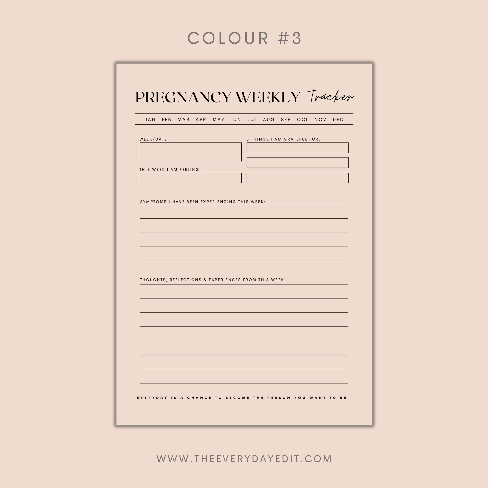 Pregnancy Weekly Tracker Printable, Pregnancy Tracker, Pregnancy ...