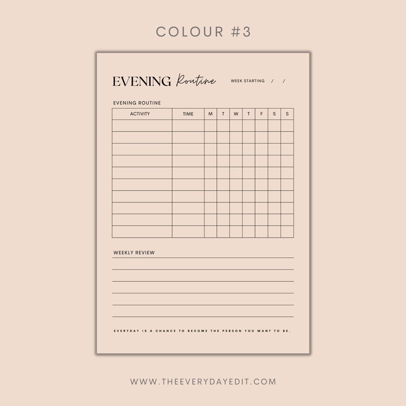 Evening Routine Tracker Printable Evening Routine Planner - Etsy