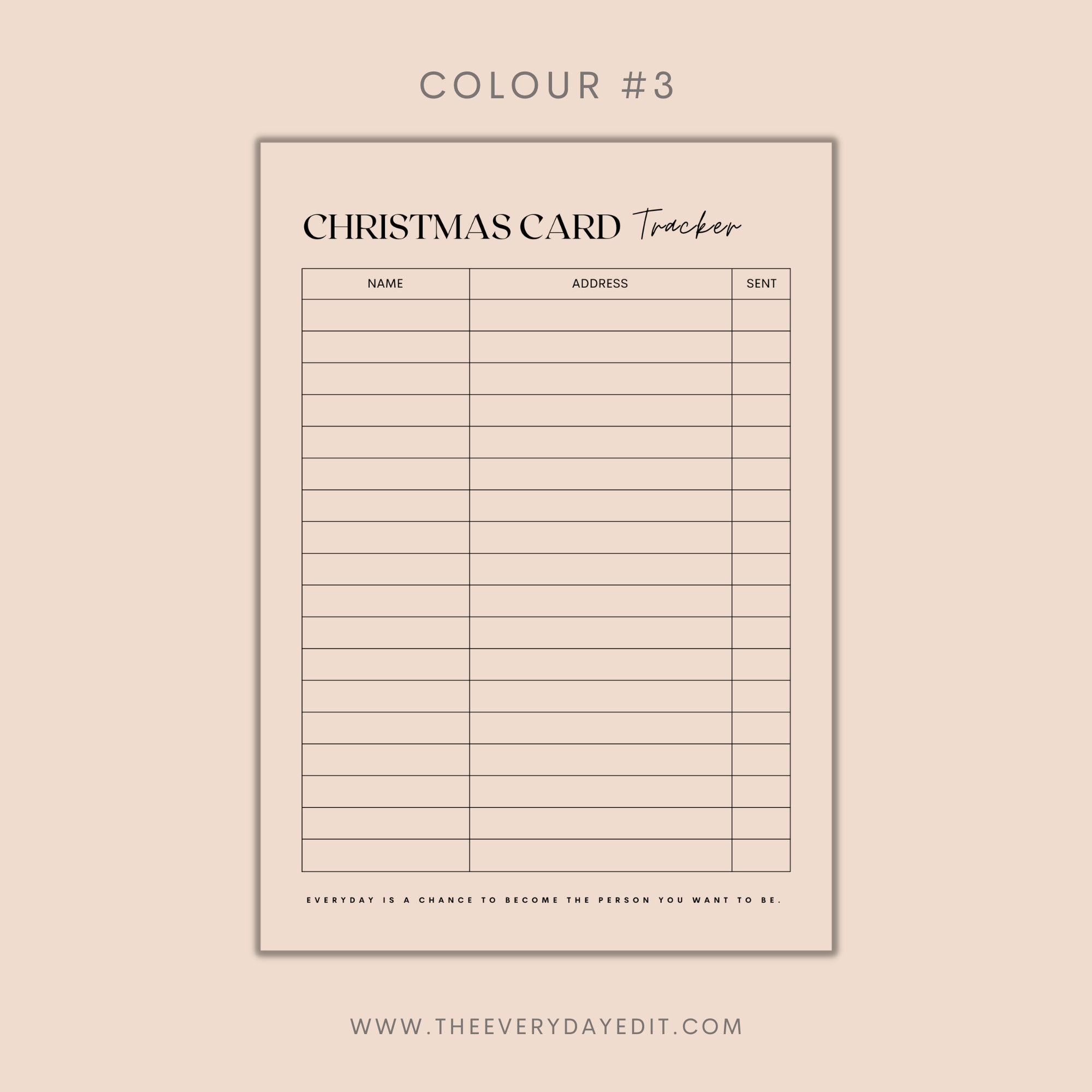Christmas Card Tracker Printable, Holiday Card Tracker, Christmas ...