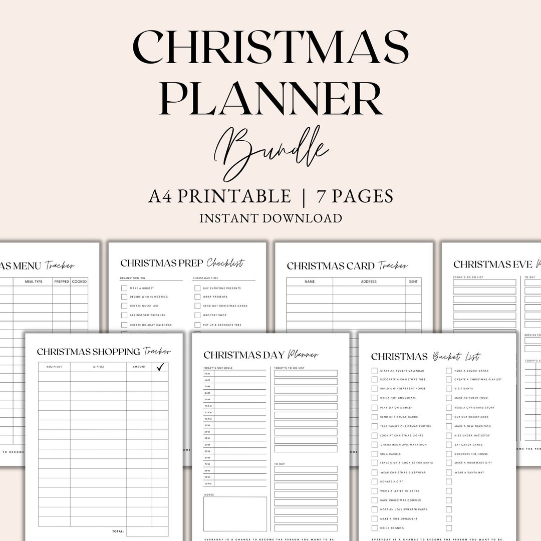 Christmas Planner Bundle Printable, Christmas Checklist, Christmas ...