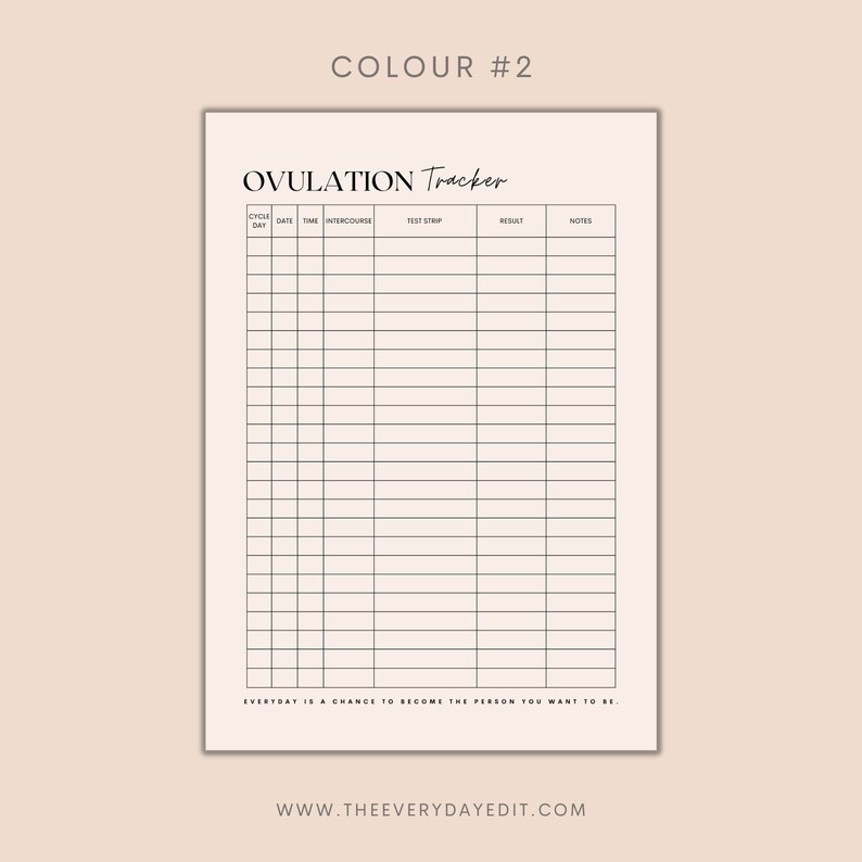 Ovulation Tracker Printable, Fertility Tracker, Fertility Planner, Body ...
