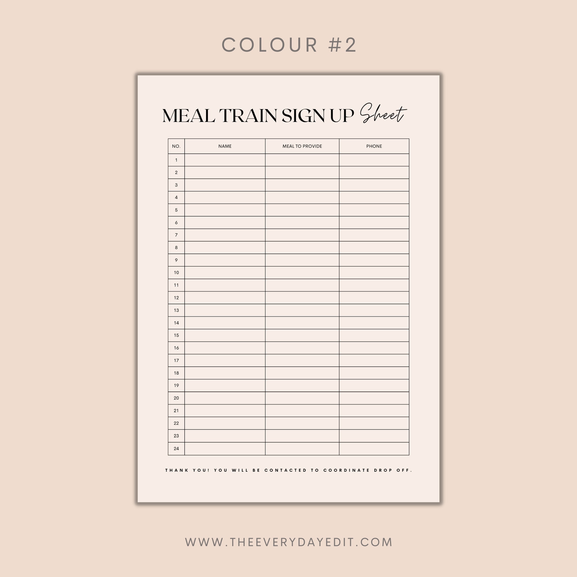 Meal Train Sign up Sheet Printable, Baby Shower Meal Train, New Parents ...