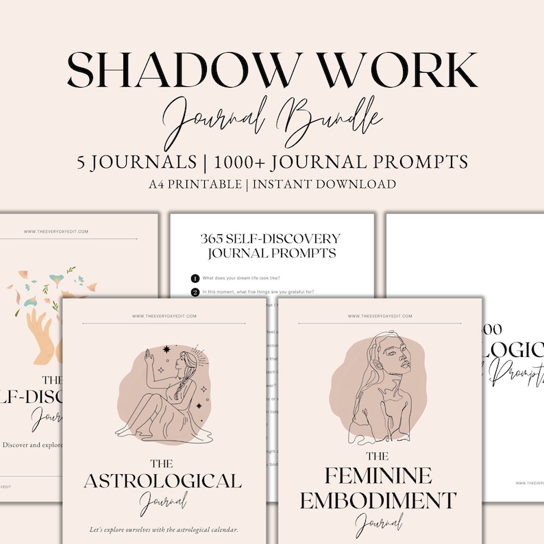 Shadow Work Journal Printable Bundle, Self Discovery Journal Prompts ...