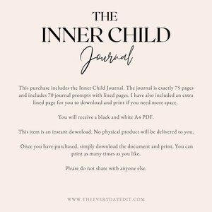 The Inner Child Journal Printable, Inner Child Journaling Prompts ...