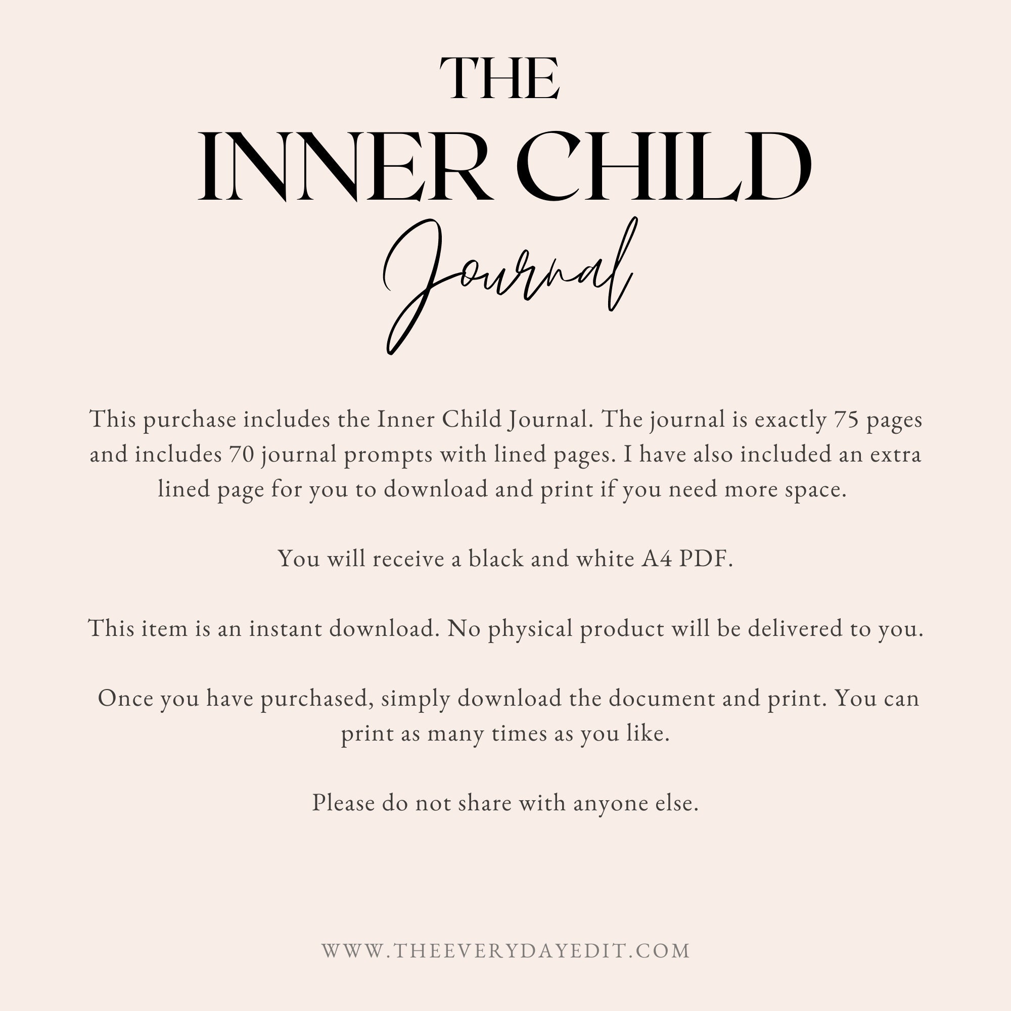 The Inner Child Journal Printable, Inner Child Journaling Prompts ...