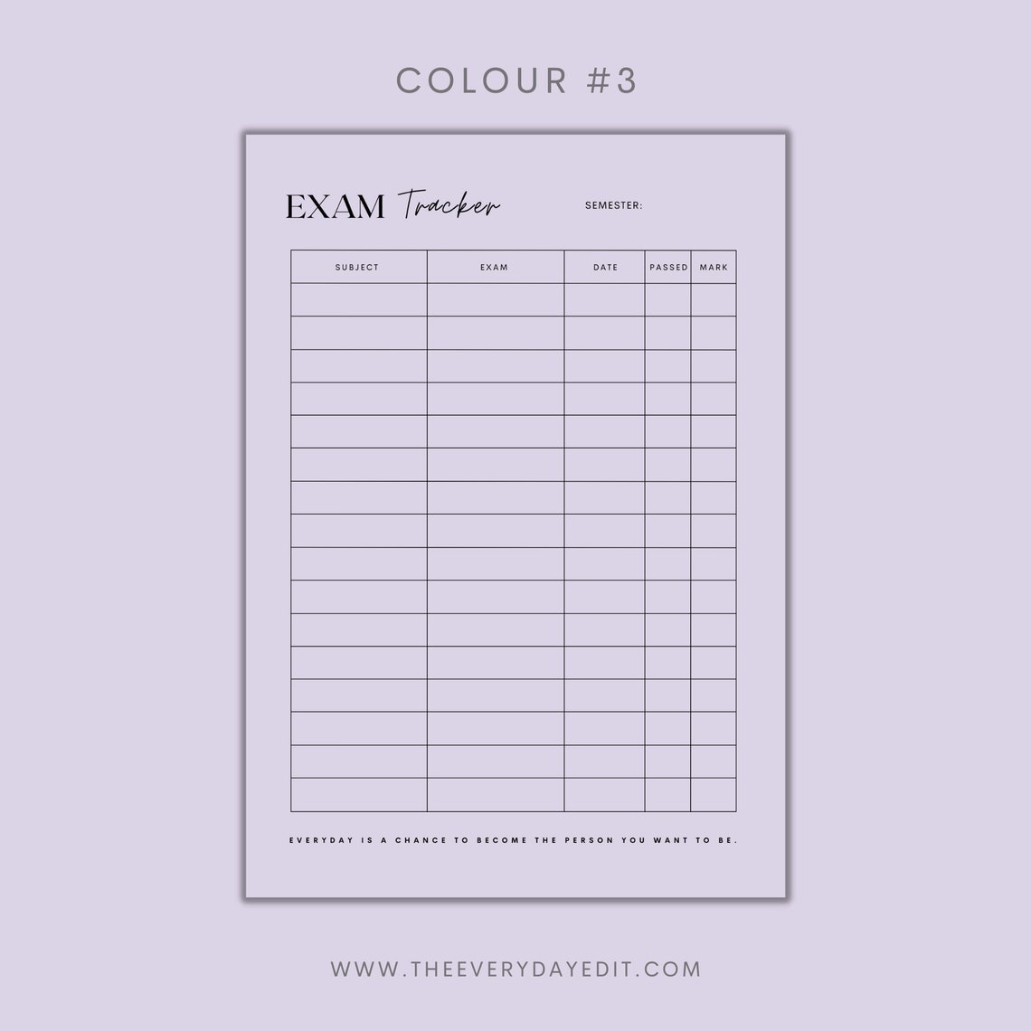 Exam Tracker Printable, Assessment Tracker Sheet, University Planner ...