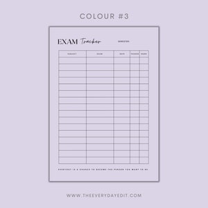 Exam Tracker Printable, Assessment Tracker Sheet, University Planner ...