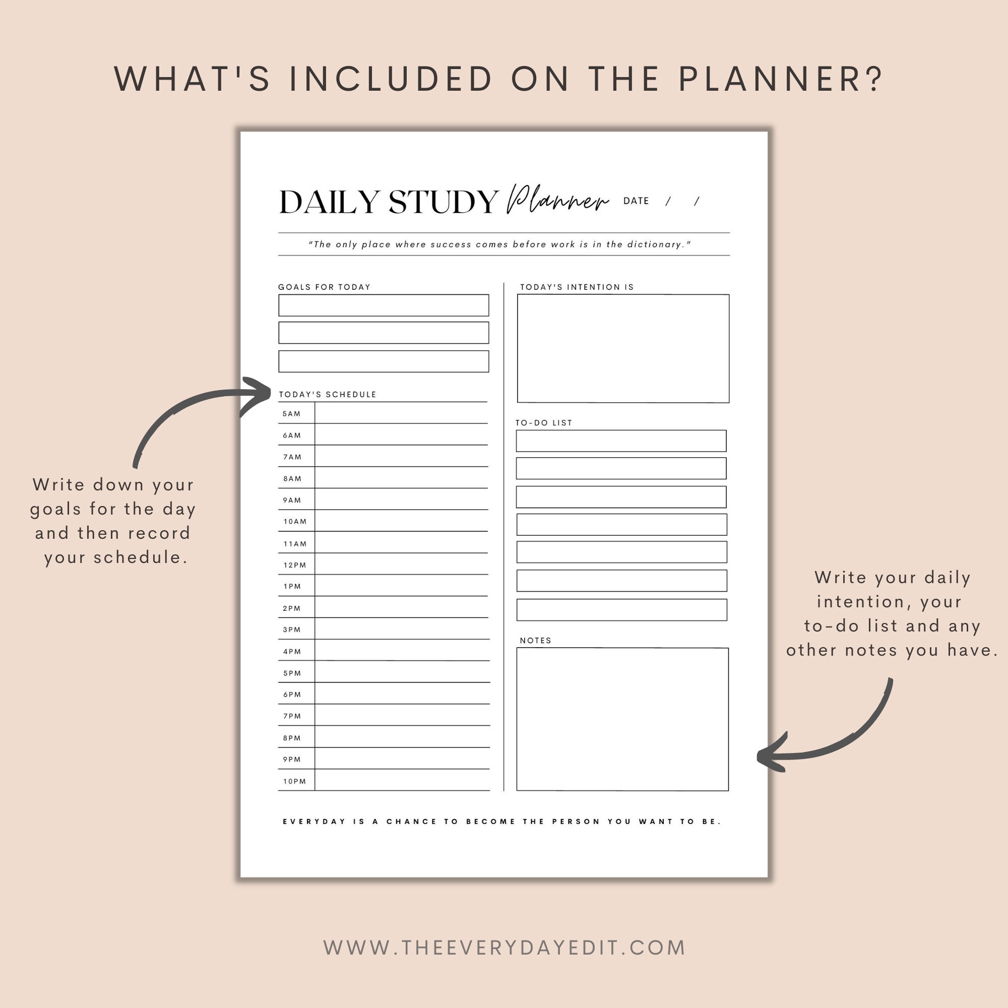 Daily Study Planner Printable, Student Planner, School Planner ...