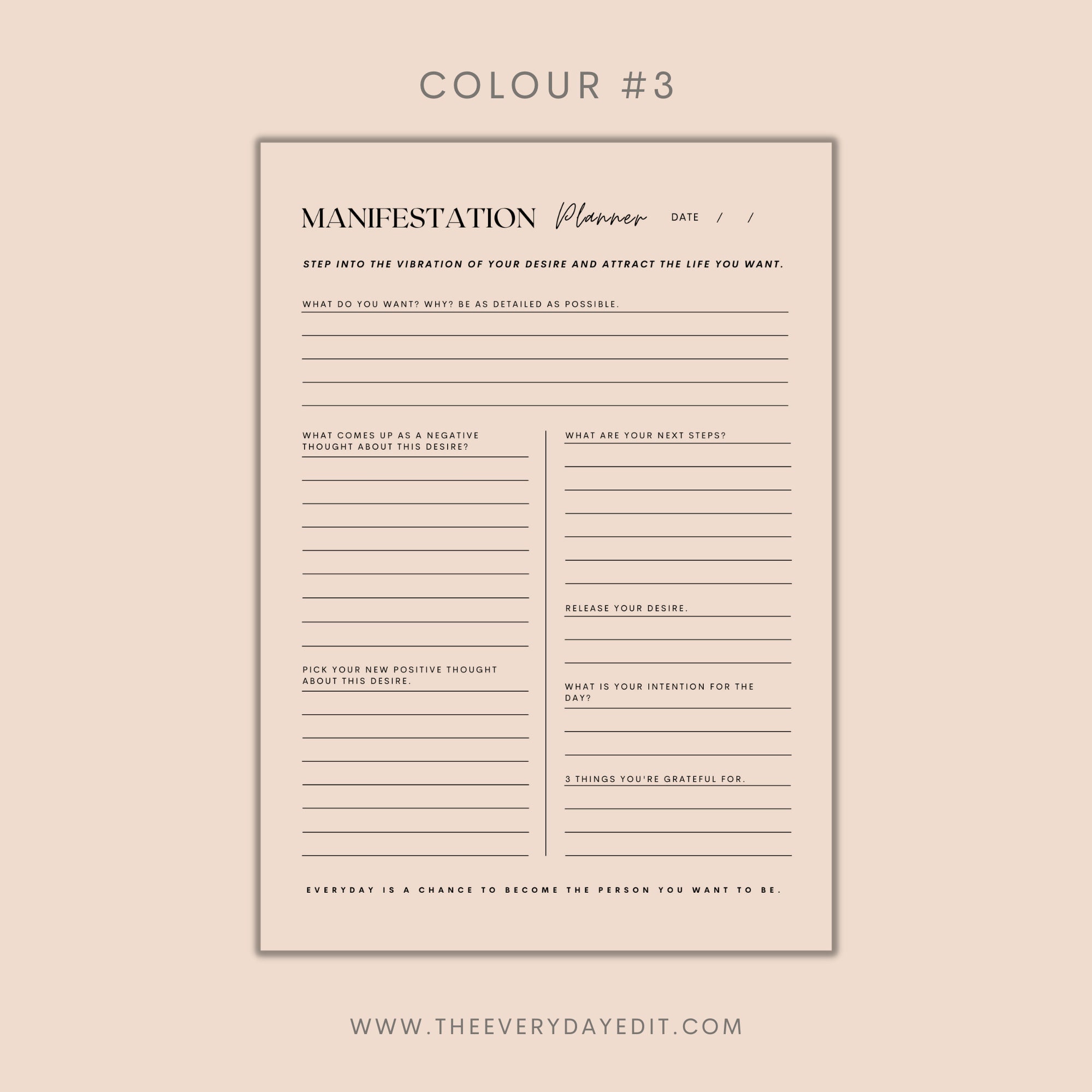 Daily Manifestation Planner Printable, Daily Planner, Manifestation ...