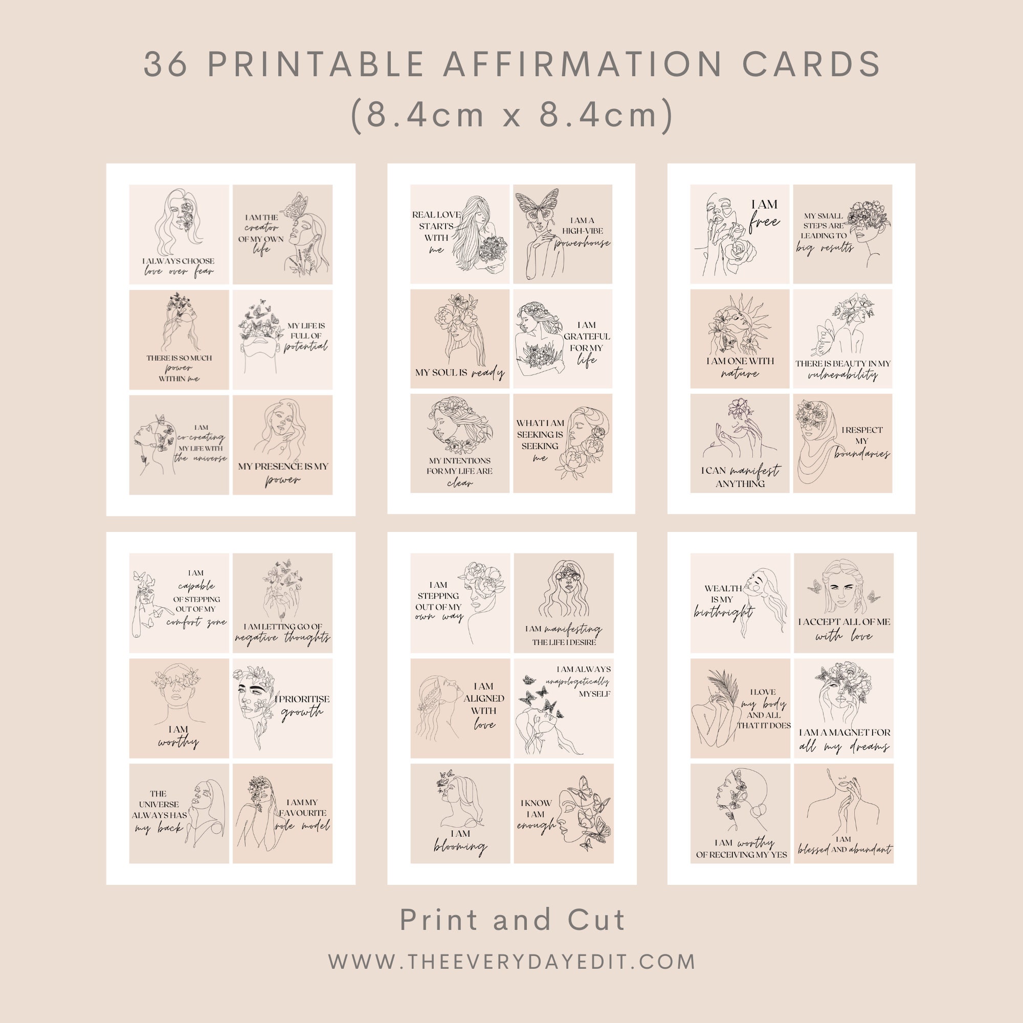 Self Love Affirmation Cards, Printable Affirmation Card Deck ...