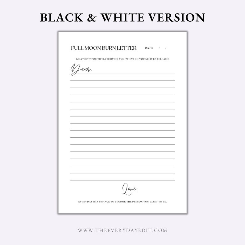 Full Moon Burn Letter Printable Full Moon Ritual Instant - Etsy