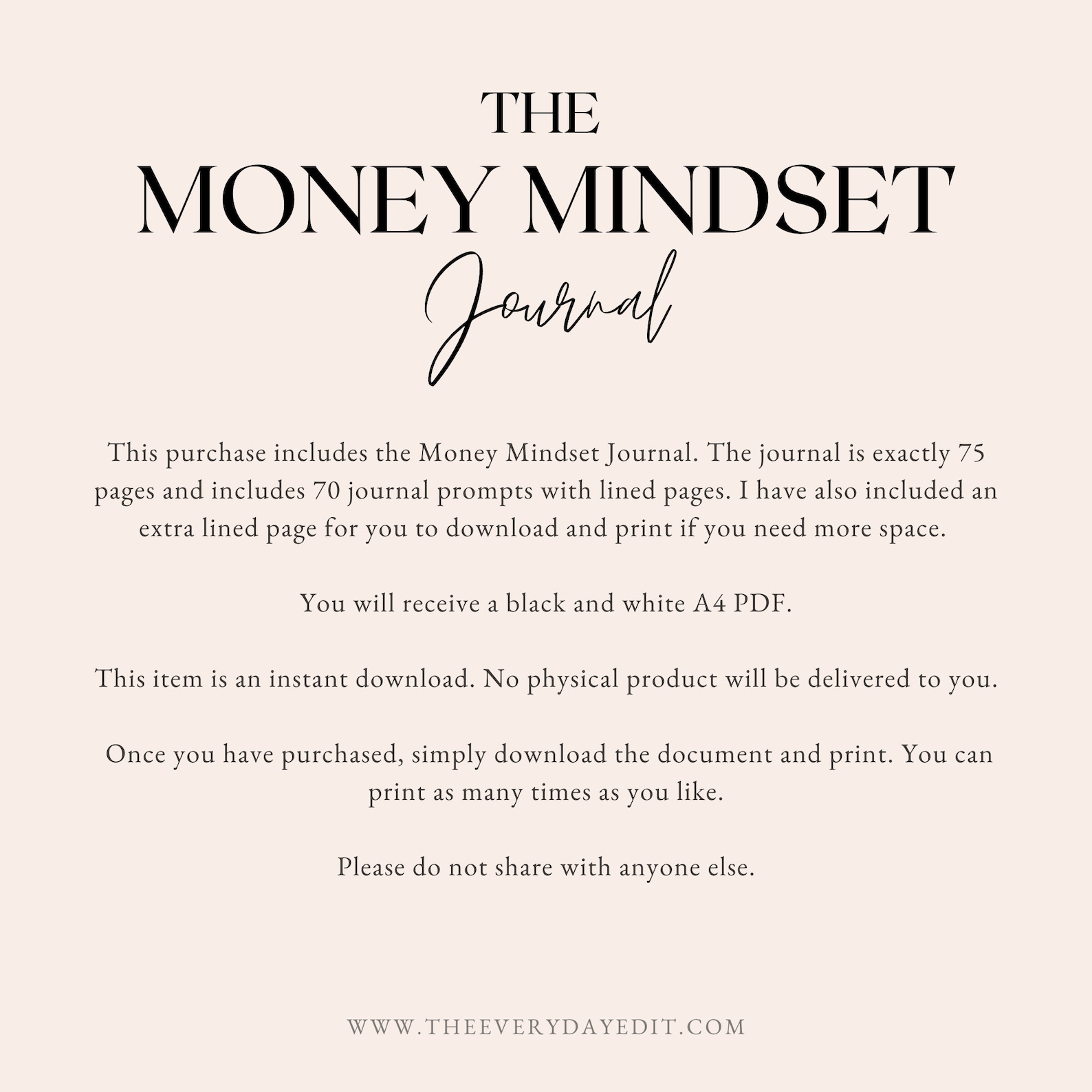 The Money Mindset Journal Printable Financial Abundance - Etsy Australia