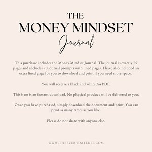 The Money Mindset Journal Printable, Financial Abundance, Money ...