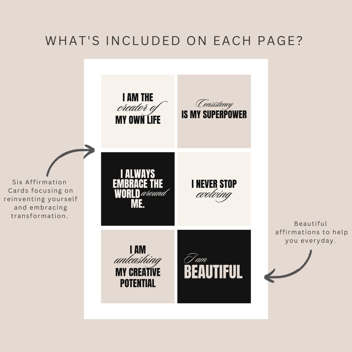 Reinvent Yourself Affirmation Cards Printable, Printable Affirmation ...