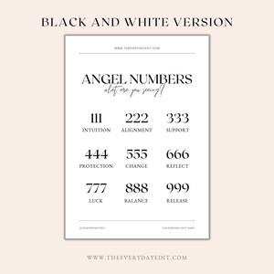 Angel Numbers Infographic, Angel Numbers Printable, A4 A5 Letter Size ...