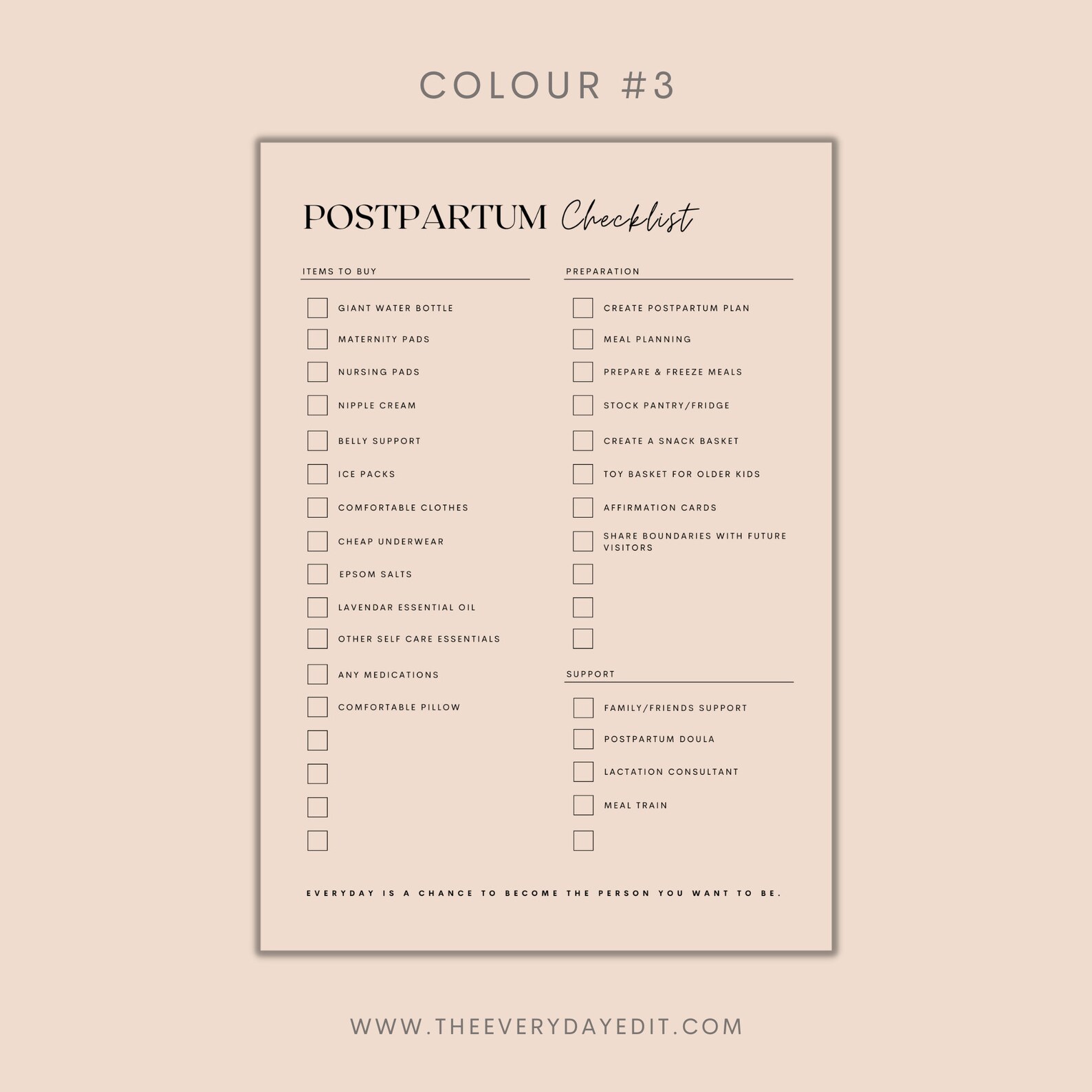 Postpartum Checklist Printable, Postpartum Planner Printable, Pregnancy ...