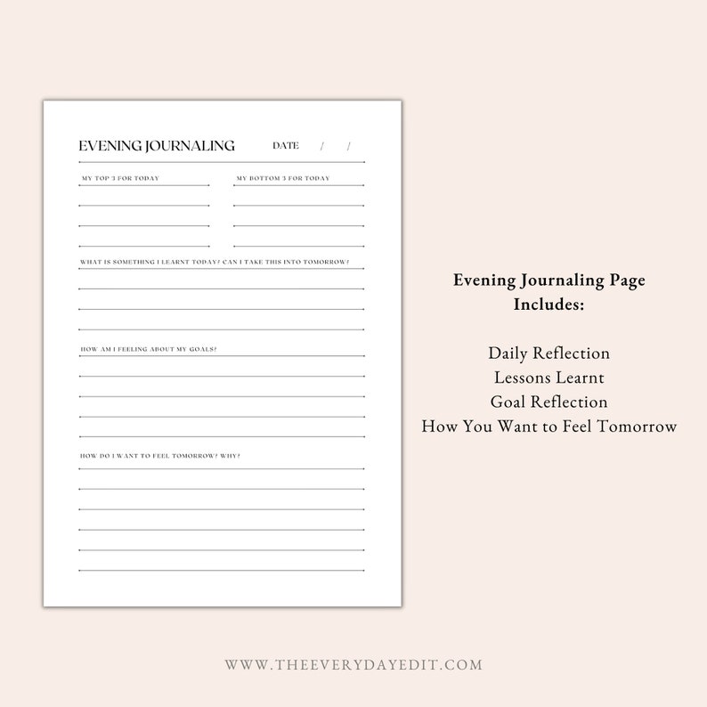 Daily Journaling Pages Printable Download, Daily Journal Prompts, Brain ...