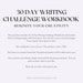 30 Day Writing Challenge Workbook Printable, Book Writing Prompts ...