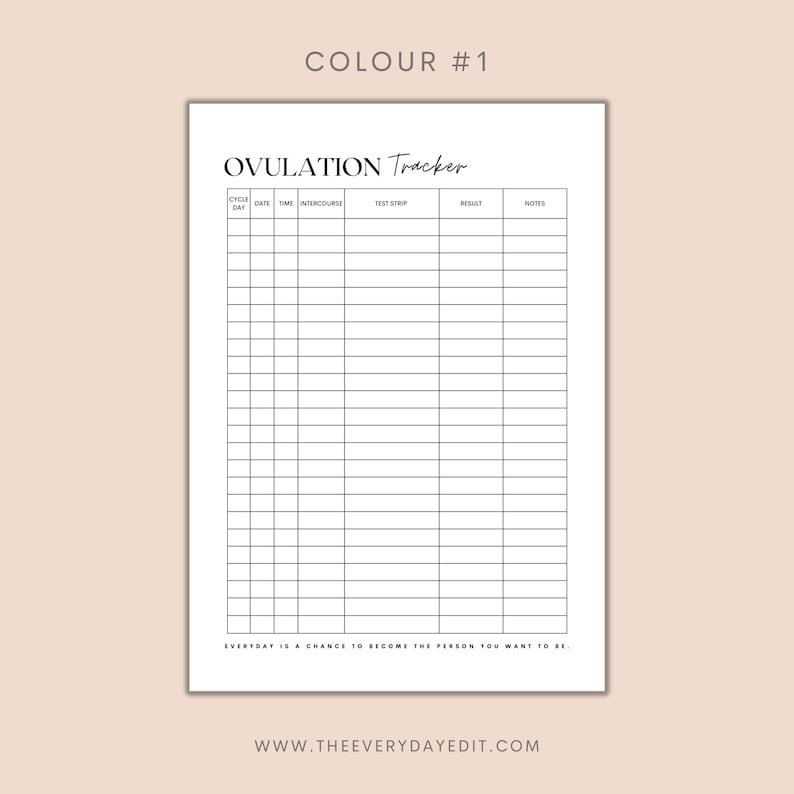 Ovulation Tracker Printable, Fertility Tracker, Fertility Planner, Body ...