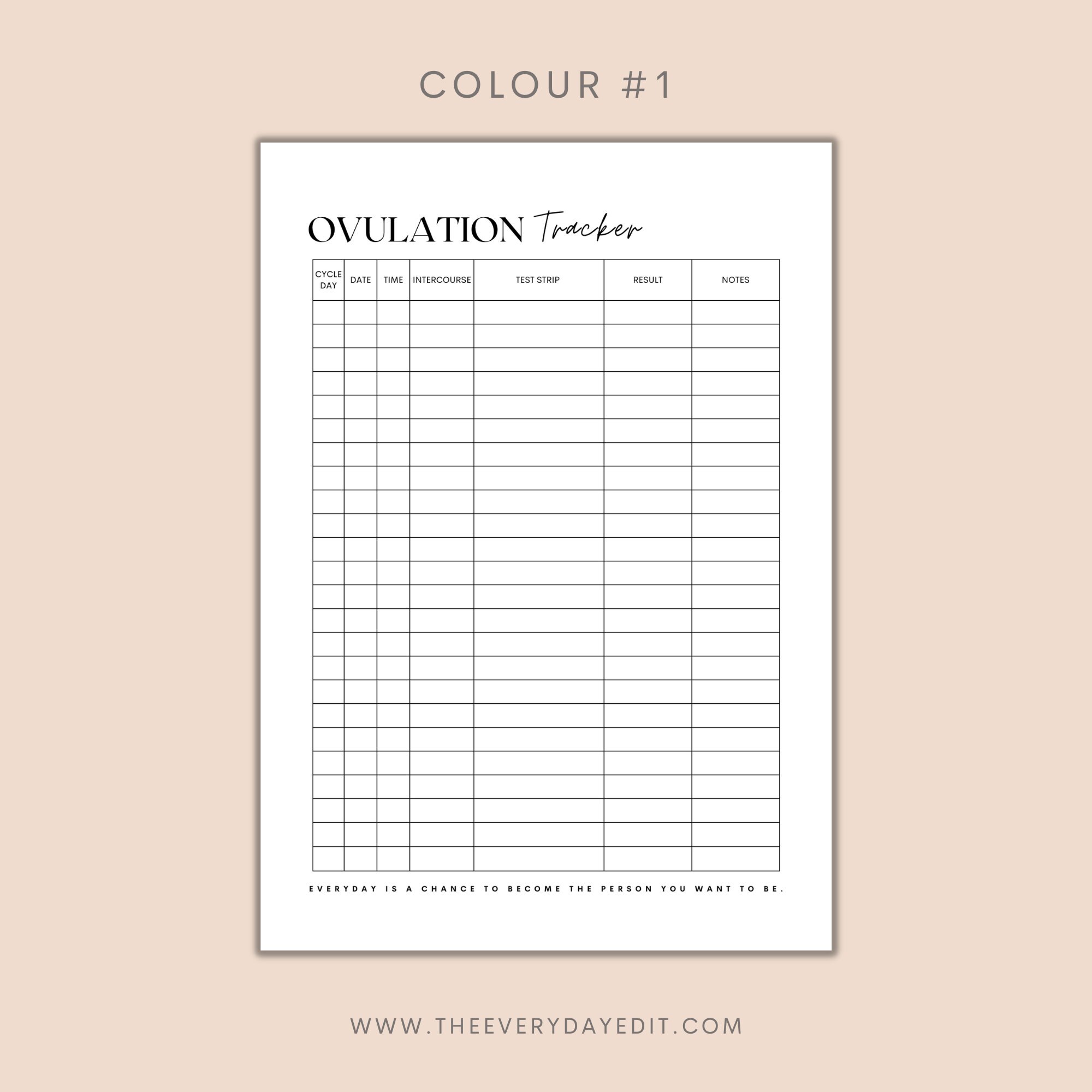 Ovulation Tracker Printable, Fertility Tracker, Fertility Planner, Body ...