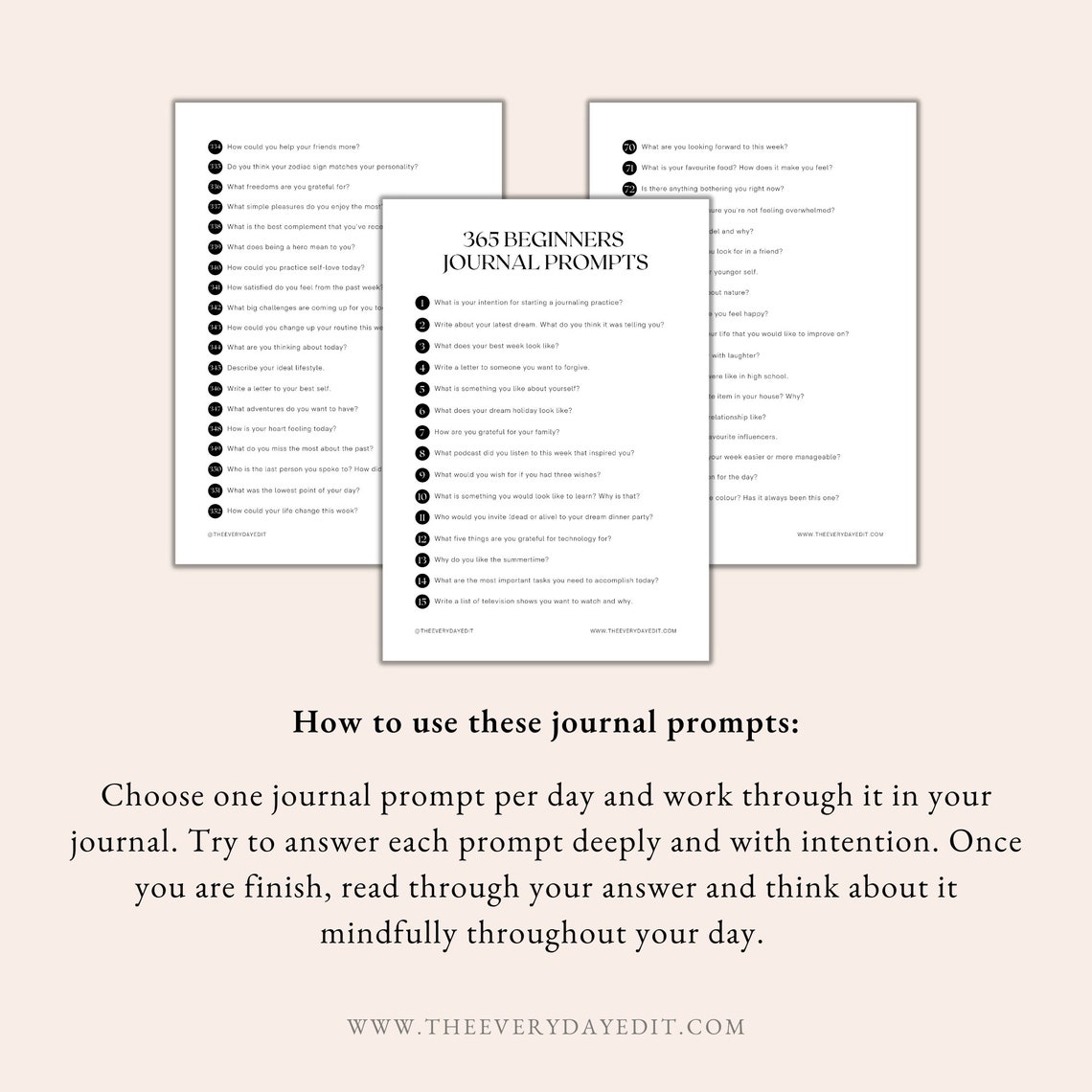 365 Journaling Prompts for Beginners Beginner Journal - Etsy Australia