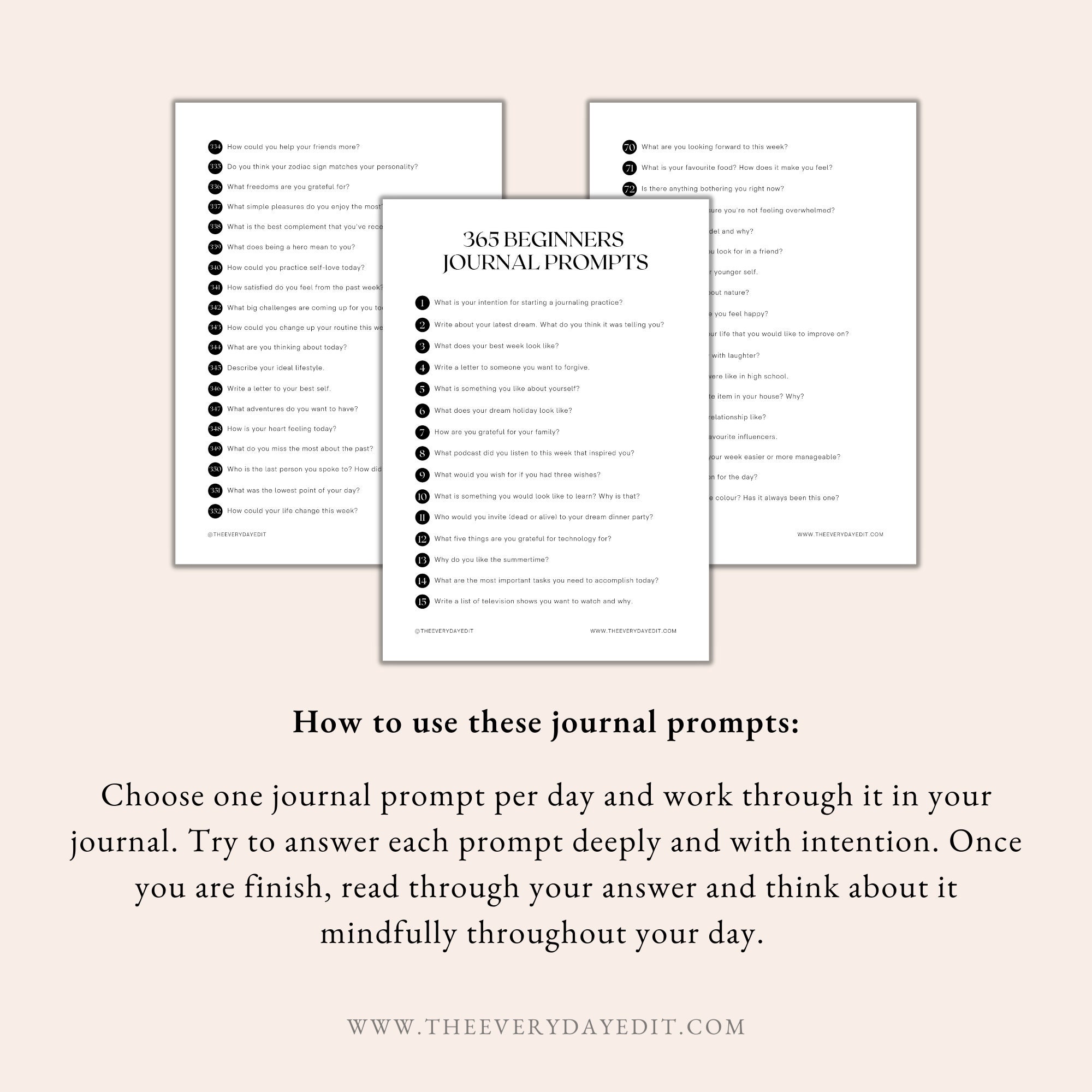 365 Journaling Prompts for Beginners Beginner Journal - Etsy Australia