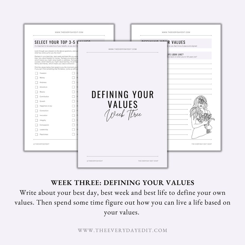 6 Week Transformation Workbook Printable, Mindset Workbook, Glow up ...
