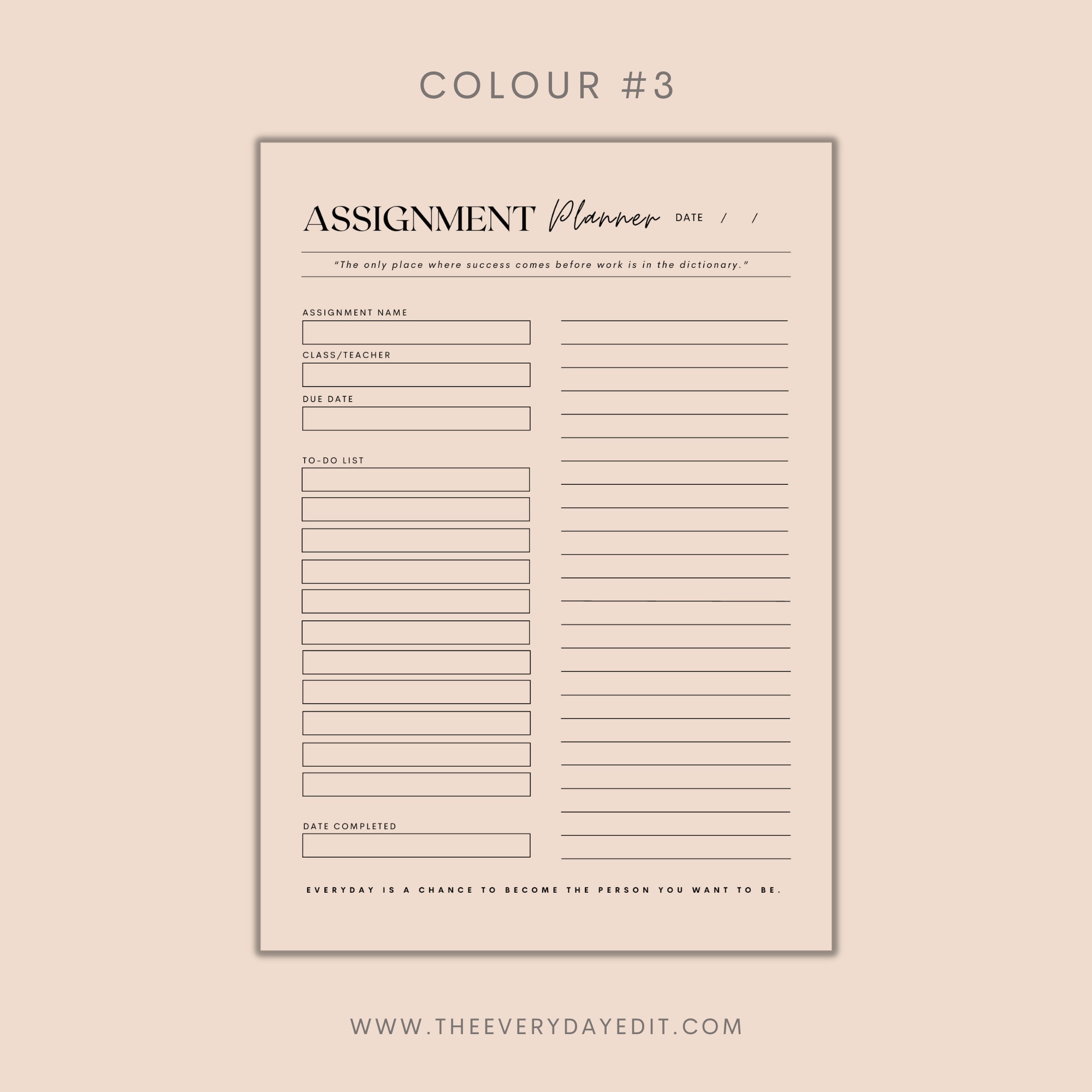 Assignment Planner Printable, Student Planner, Essay Planner, Group ...