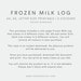 Frozen Milk Log Printable, Breasting Feeding Tracker Printable, Freezer ...