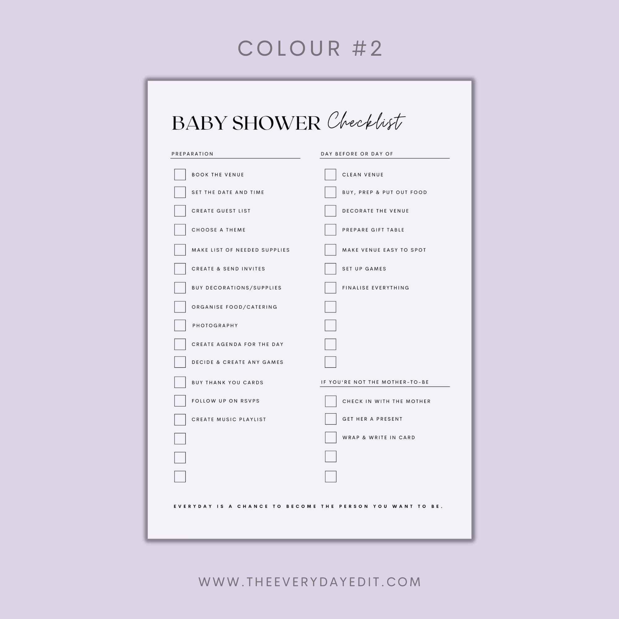 Baby Shower Checklist Printable, Baby Shower Planner Printable, Baby ...