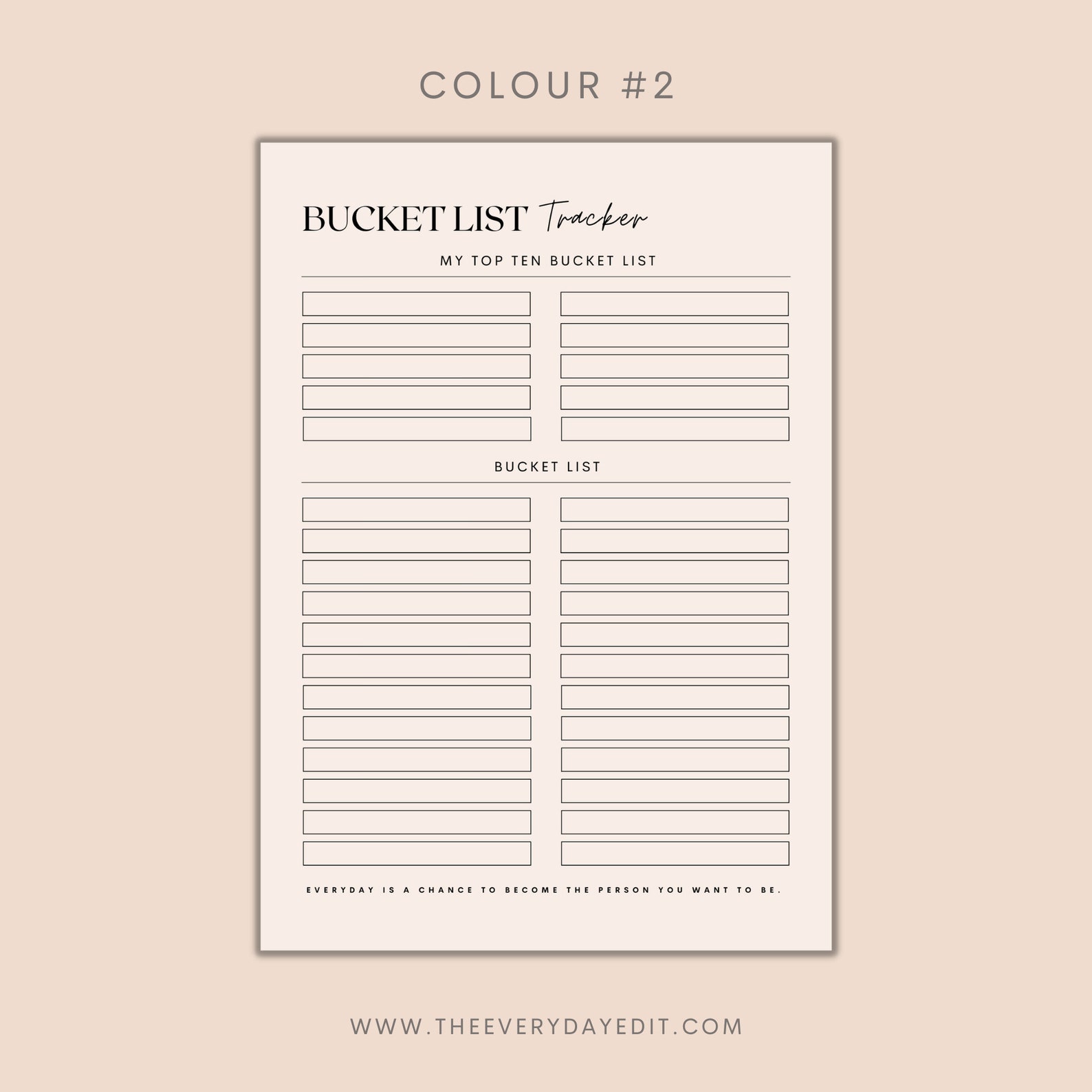 Bucket List Tracker Printable, to Do List Printable, Bucket List ...