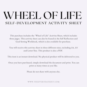 Wheel of Life Printable, Self-improvement Printable, Life Circle ...